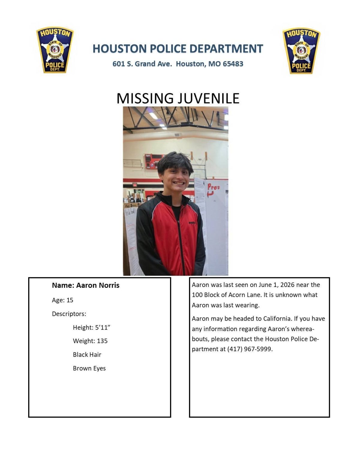 Update: Juvenile Located Safe :Houston Police Searching for Missing ...